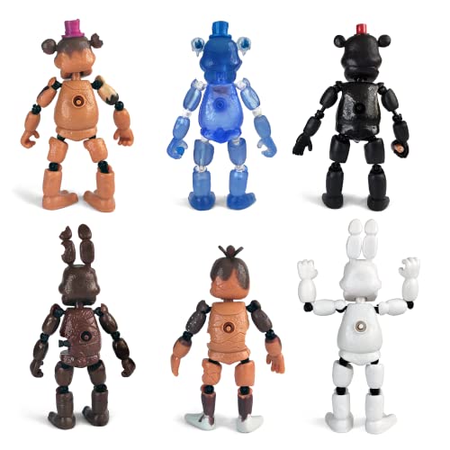 Toysvill Inspired by Five Nights at Freddys | Chocolate | Freddy's Action Figures Toys (FNAF) Set of 6 pcs [Rockstar & Chocolate Freddy, Bonnie, Chica, Easter, Freddy Frostbear]