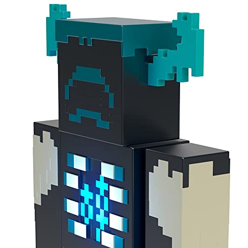 Mattel Minecraft Warden Action Figure with Lights, Sounds & Attack Mode, Collectible Toy Inspired by Video Game, 3.25-Inch