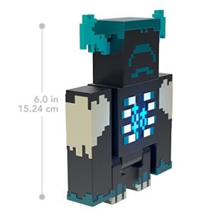 Mattel Minecraft Warden Action Figure with Lights, Sounds & Attack Mode, Collectible Toy Inspired by Video Game, 3.25-Inch