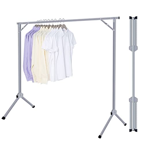 BNNP Foldable Clothes Drying Rack Stainless Steel Folding Drying Rack Floor-Standing Single-Pole Drying Rack Indoor and Outdoor Balcony Telescopic Drying Rack (Color : A)