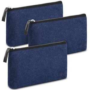 mr. pen- pencil case, 3 pack, blue, felt fabric pencil case, pencil pouch, felt pencil case, felt pouch small, pen bag, pencil pouch small, pen case, school supplies, felt pencil bag, pencil case