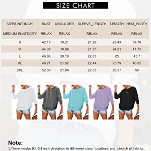 EVALESS White Sweatshirt for Women Long Sleeve Side Split Irregular Curved Hem Tops Comfort Colors Crewneck Cotton Sweatshirts Womens Fall Fashion 2023 Teacher Outfits Casual Loose Pullover Medium