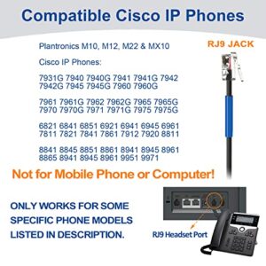 Wantek Phone Headset with Microphone Noise Cancelling and Quick Disconnect Cord, RJ9 Telephone Headsets Compatible with Cisco IP Phones 6851 7821 7841 7861 7941 7942 7945 7962 7965 8811 8841 8845 8851