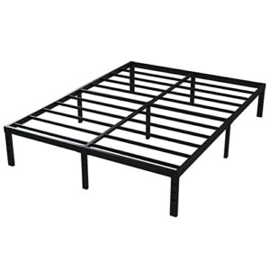 Upcanso Full Bed Frame No Box Spring Needed, 14 Inch Heavy Duty Metal Platform Bed Frame Full Size with Storage, 2500lbs Steel Slats Support, Easy Assembly, Black