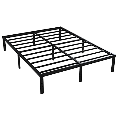 Upcanso Full Bed Frame No Box Spring Needed, 14 Inch Heavy Duty Metal Platform Bed Frame Full Size with Storage, 2500lbs Steel Slats Support, Easy Assembly, Black