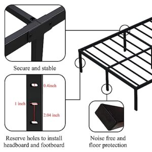 Upcanso Full Bed Frame No Box Spring Needed, 14 Inch Heavy Duty Metal Platform Bed Frame Full Size with Storage, 2500lbs Steel Slats Support, Easy Assembly, Black