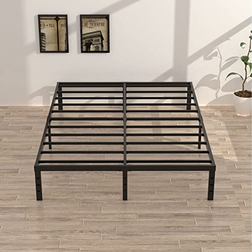 Upcanso Full Bed Frame No Box Spring Needed, 14 Inch Heavy Duty Metal Platform Bed Frame Full Size with Storage, 2500lbs Steel Slats Support, Easy Assembly, Black