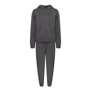 HGps8w Womens Hoodies Tracksuit, Casual Long Sleeve Pullover Sweatshirt with Matching Joggers Sweatpants 2 Piece Workout Sets