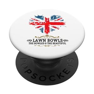 lawn bowls idea for women & uk union jack flag popsockets swappable popgrip