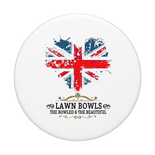 Lawn Bowls Idea For Women & UK Union Jack Flag PopSockets Swappable PopGrip