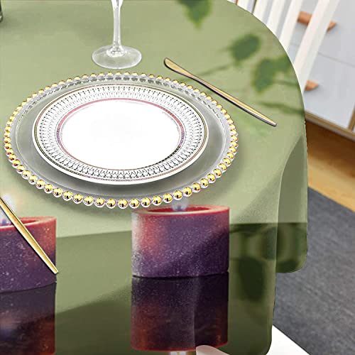 Round Tablecloth 60 Inch Zen Spa Waterproof Oil-Proof Vinyl Table Cloth Butterfly Orchid Zen Basalt Stones Candle Purple Kitchen Spillproof Oilcloths Table Cover for Indoor and Outdoor Use