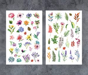 gss designs vintage flowers rub on transfers for furniture watercolor plant floral rub on stickers for crafts wood journaling scrapbooking planners cards making 2 sheets 8'' x 12''