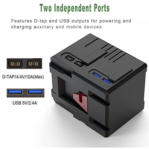 Palowextra 12500mAh 185Wh V Mount/V-Lock Battery with Dual D-Tap & USB Port with v Mount Charger for Sony HDCAM, XDCAM, Digital Cinema Cameras,DSLR BMPCC 4K, LED Light, Monitor and Other Camcorders