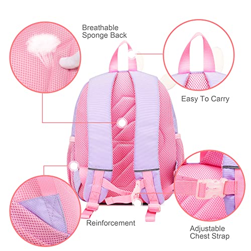 Reqinqin Cute Waterproof Toddler Backpack Girls for Boys 3D Animal Cartoon Rabbit Girls kids Bag for Baby Suitable for 1-5 Years Kids Backpack for Girls Travel（Little White Rabbit）