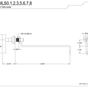 Kingston Brass KTCMLS7 Manhattan Side Mount Toilet Tank Lever, Brushed Brass 11.5 x 3.13 x 1.31