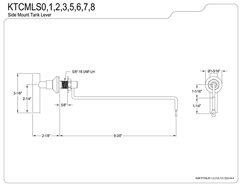 Kingston Brass KTCMLS7 Manhattan Side Mount Toilet Tank Lever, Brushed Brass 11.5 x 3.13 x 1.31