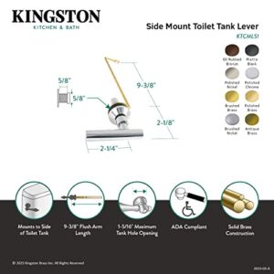 Kingston Brass KTCMLS7 Manhattan Side Mount Toilet Tank Lever, Brushed Brass 11.5 x 3.13 x 1.31