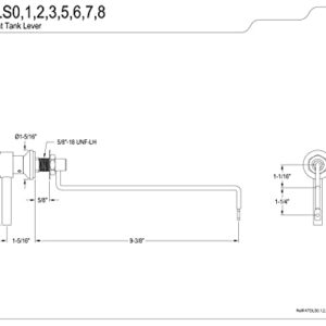 Kingston Brass KTDLS3 Concord Side Mount Toilet Tank Lever, Antique Brass 10.69 x 3.41 x 1.31