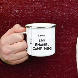 Retro Ghost Halloween Campfire Coffee Mug, Spooky Fall Season Outdoor Camping Cup (12oz)