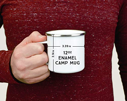 Retro Ghost Halloween Campfire Coffee Mug, Spooky Fall Season Outdoor Camping Cup (12oz)