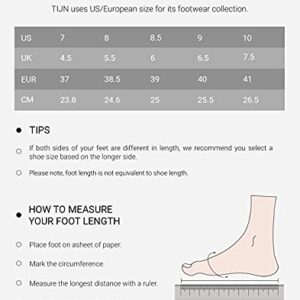 TIJN Pointed Toe Mules for Women Chunky Sandals Low Heeled Sandals Breathable Mesh Knit Slip on Flat Shoes(Helka) Cream