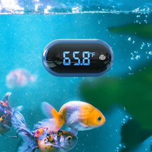 LED Fish Tank Thermometer, PAIZOO Digital Aquarium Thermometer with Touch Screen, Range of 32-211℉, Accuracy & Energy-Saving Stick-on Wireless Thermometer for Glass Containers, Turtle Tank, Aquariums