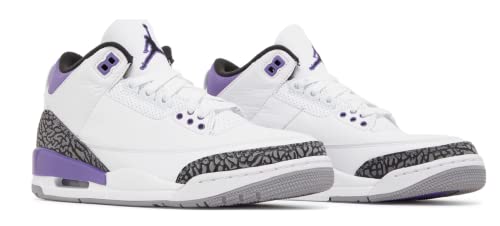 Nike Men's Air Jordan 3 Retro Basketball Shoes, White/Black-dark Iris-cement G, 8.5