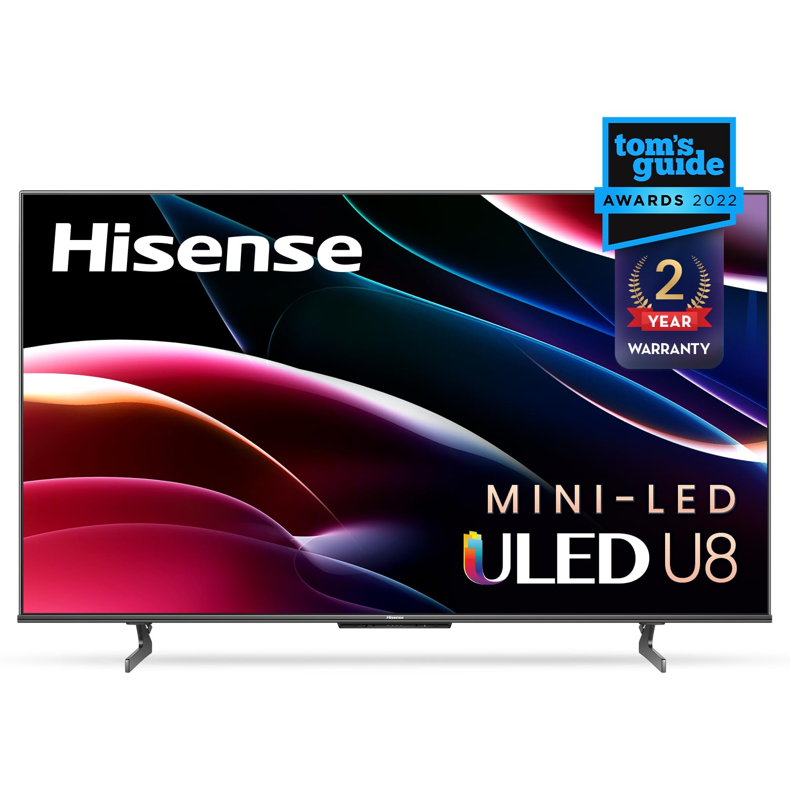 Hisense 65U8H QLED U8H Series Quantum 4K ULED Mini-LED 65-Inch Class Google Smart TV with Alexa Compatibility, Quantum Dot, 1500-nit HDR10+, Black