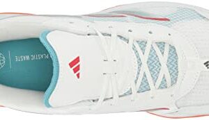 adidas Women's AvaFlash Tennis Shoe, White/Silver Metallic, 10