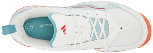 adidas Women's AvaFlash Tennis Shoe, White/Silver Metallic, 10