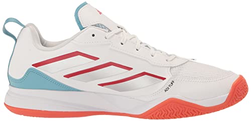 adidas Women's AvaFlash Tennis Shoe, White/Silver Metallic, 10