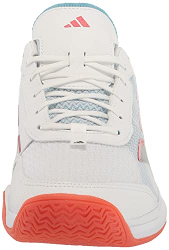 adidas Women's AvaFlash Tennis Shoe, White/Silver Metallic, 10