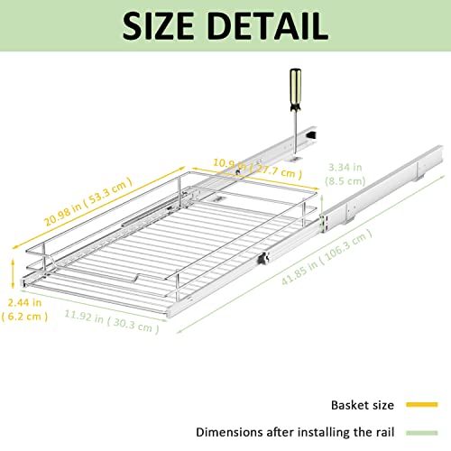 AHNR Pull Out Cabinet Organizer, Heavy Duty Cabinet Pull Out Shelves, Slide Out Cabinet Organizer Storage for Home, Pull Out Drawers for Kitchen Cabinets,11”W*21”D