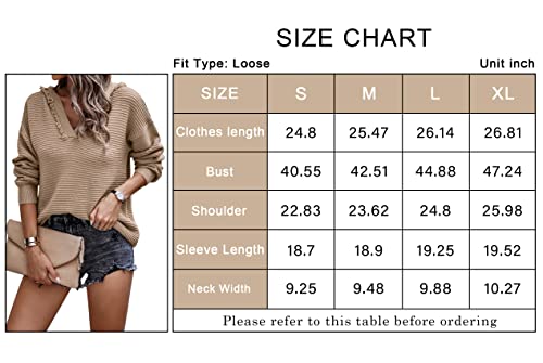 PRETTYGARDEN Winter Sweater For Women Long Sleeve Soft Sweatshirt 2023 Fashion Tops Elastic Hoodie (Khaki, Medium)