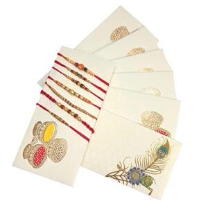 knetli rakhi for brother set of 7 rakhis with roli chawal tika- raksha bandhan rakhi bracelet for brother rakhi 1 set rakhi for bhaiya bhai rakhi thread