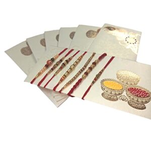 KNETLI Rakhi for Brother Set of 7 Rakhis with Roli Chawal Tika- Raksha Bandhan Rakhi Bracelet for Brother Rakhi 1 Set Rakhi for Bhaiya Bhai Rakhi Thread