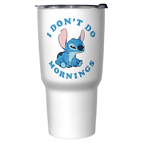 Disney Stitch Mornings 27 oz Stainless Steel Insulated Travel Mug, 27 Ounce, Multicolored