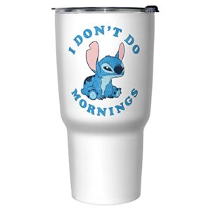 Disney Stitch Mornings 27 oz Stainless Steel Insulated Travel Mug, 27 Ounce, Multicolored