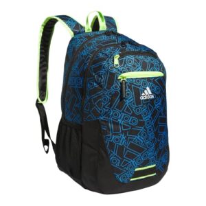 adidas foundation 6 backpack, outline bos toss pulse blue/black/lucid lemon yellow, one size