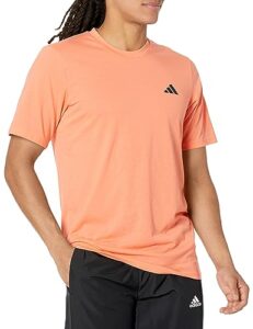 adidas men's essentials feel ready training t-shirt, coral fusion/black, large