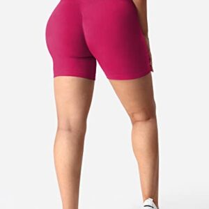 YEOREO Women Intensify Athletic Shorts Seamless Scrunch Workout Shorts High Waisted Active Gym Yoga Shorts Pink M