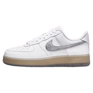 nike mens air force 1 dx3945 100 white/metallic silver - size 14