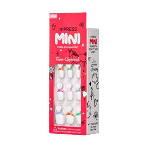 KISS imPRESS Mini Press-On Nails Manicure for Kids - 'French Pop' - Beginner Nail Art Set with Nail File & 20 Fake Nails