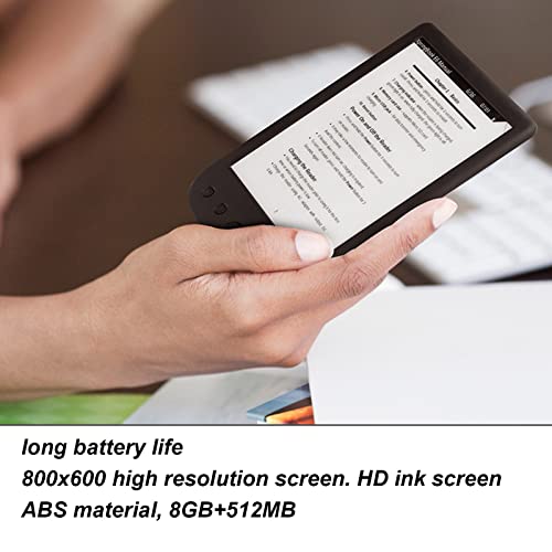 Ereader 8GB512MB Long Battery Life Clear Graphic Text Reader with Protective Film for Home Reading