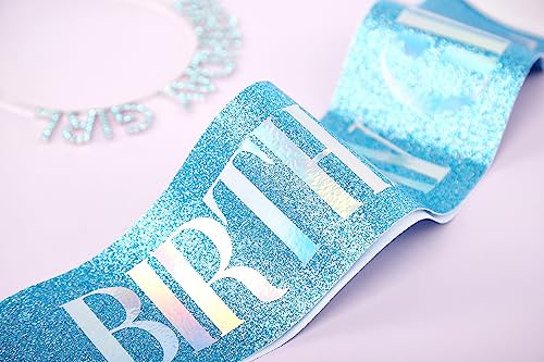 Birthday Girl Sash & Tiara Set, Blue Birthday Sash and Rhinestone Crown for Women, Happy Birthday Party Decorations Headband Birthday Gifts for Her, Happy Birthday Decor