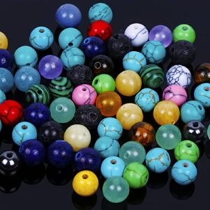 24 Colors Natural Stone Bead Box Set Kits 8mm Round Loose Gemstone Beads with Accessories Tools for Bracelet Jewelry Making