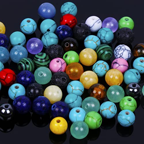 24 Colors Natural Stone Bead Box Set Kits 8mm Round Loose Gemstone Beads with Accessories Tools for Bracelet Jewelry Making