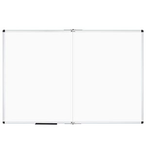 VIZ-PRO Large Dry Erase White Board/Magnetic Foldable Whiteboard, 72 X 40 Inches, Silver Aluminium Frame