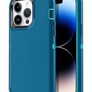 I-HONVA for iPhone 14 Pro Max Case Shockproof Dust/Drop Proof 3-Layer Full Body Protection Rugged Heavy Duty Durable Cover Case for Apple iPhone 14 Pro Max 6.7-inch, Turquoise