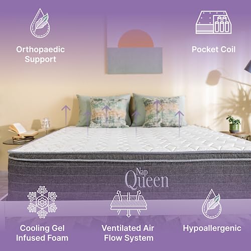 NapQueen 10 Inch Victoria Hybrid Twin Size, Cooling Gel Infused Memory Foam and Pocket Spring Mattress, Bed in a Box